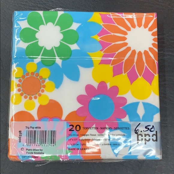 ppd | Party Supplies | 2 Pkgs Trig Pop White Large Napkins | Poshmark